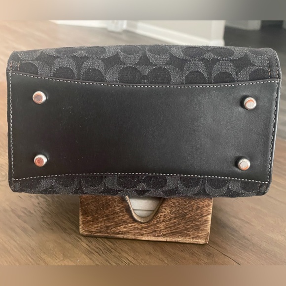 Coach | Bags | Coach Black Signature Denim Tote Bag | Poshmark